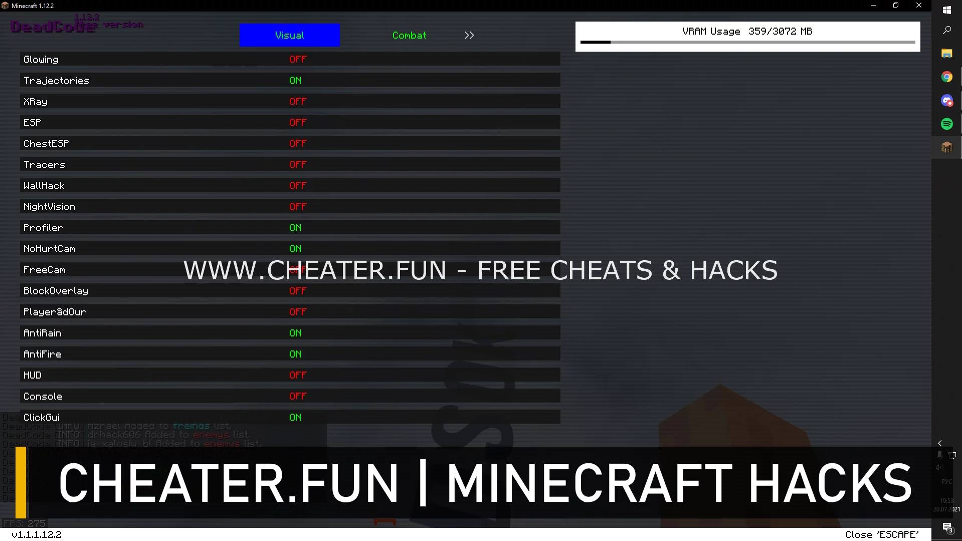Download free cheats Minecraft